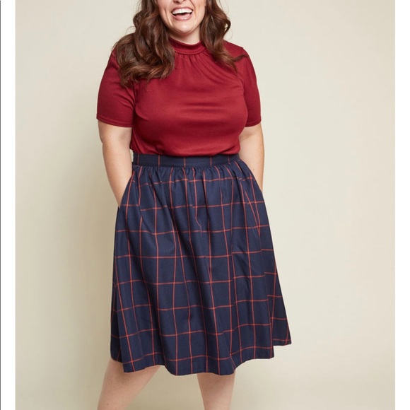 Modcloth | Skirts | Modcloth Refined Timing Aline Skirt Plaid | Poshmark
